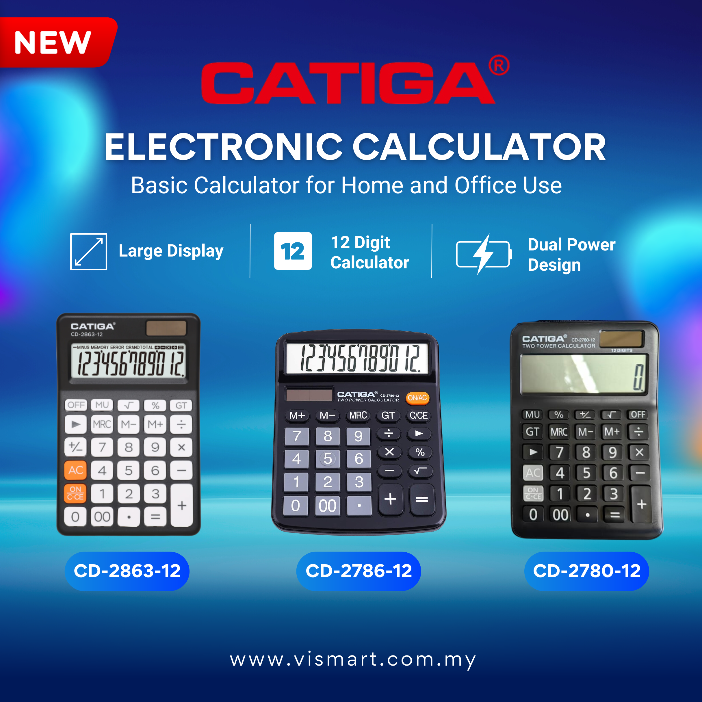 Catiga CD-2863 12-Digit Home and Basic Calculator – Vismart